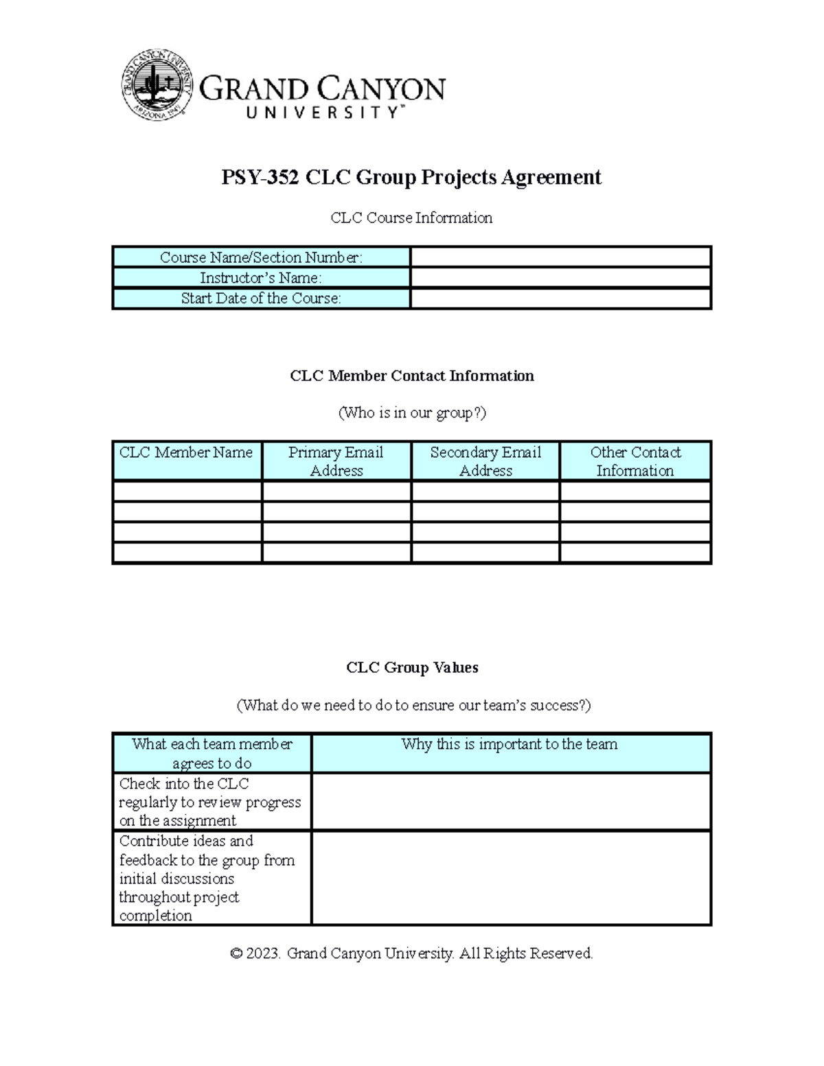PSY-352-RS-T4-CLC Group Projects Agreement - PSY-352 CLC Group Projects ...