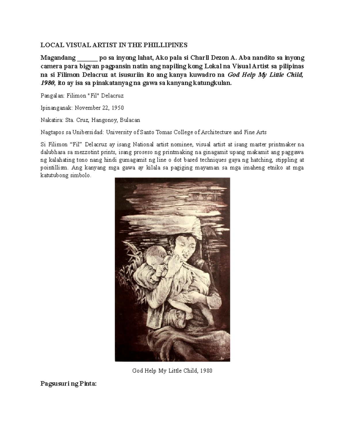 Local Visual Artist IN THE Phillipines - LOCAL VISUAL ARTIST IN THE ...