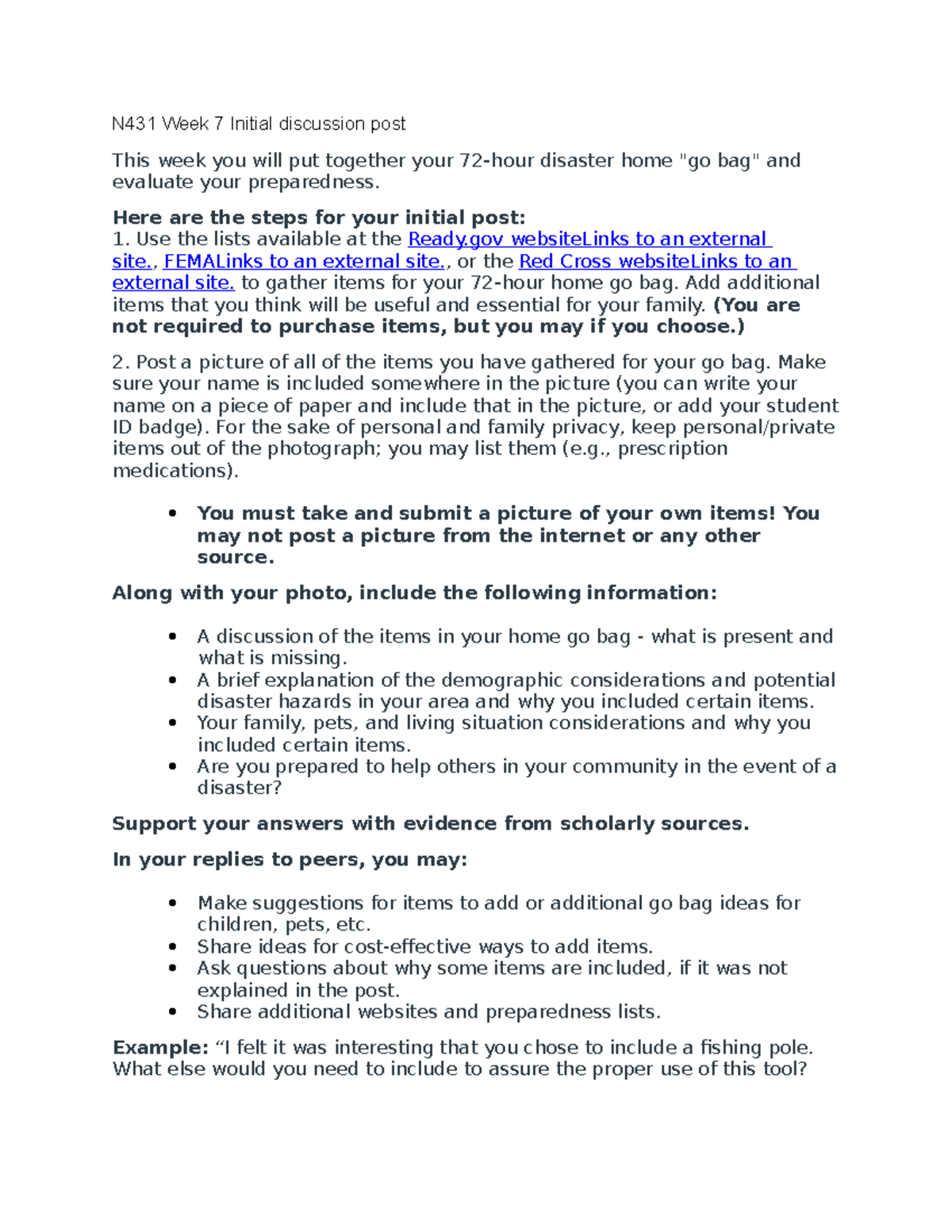 N431 Week 7 Initial discussion post - Here are the steps for your ...