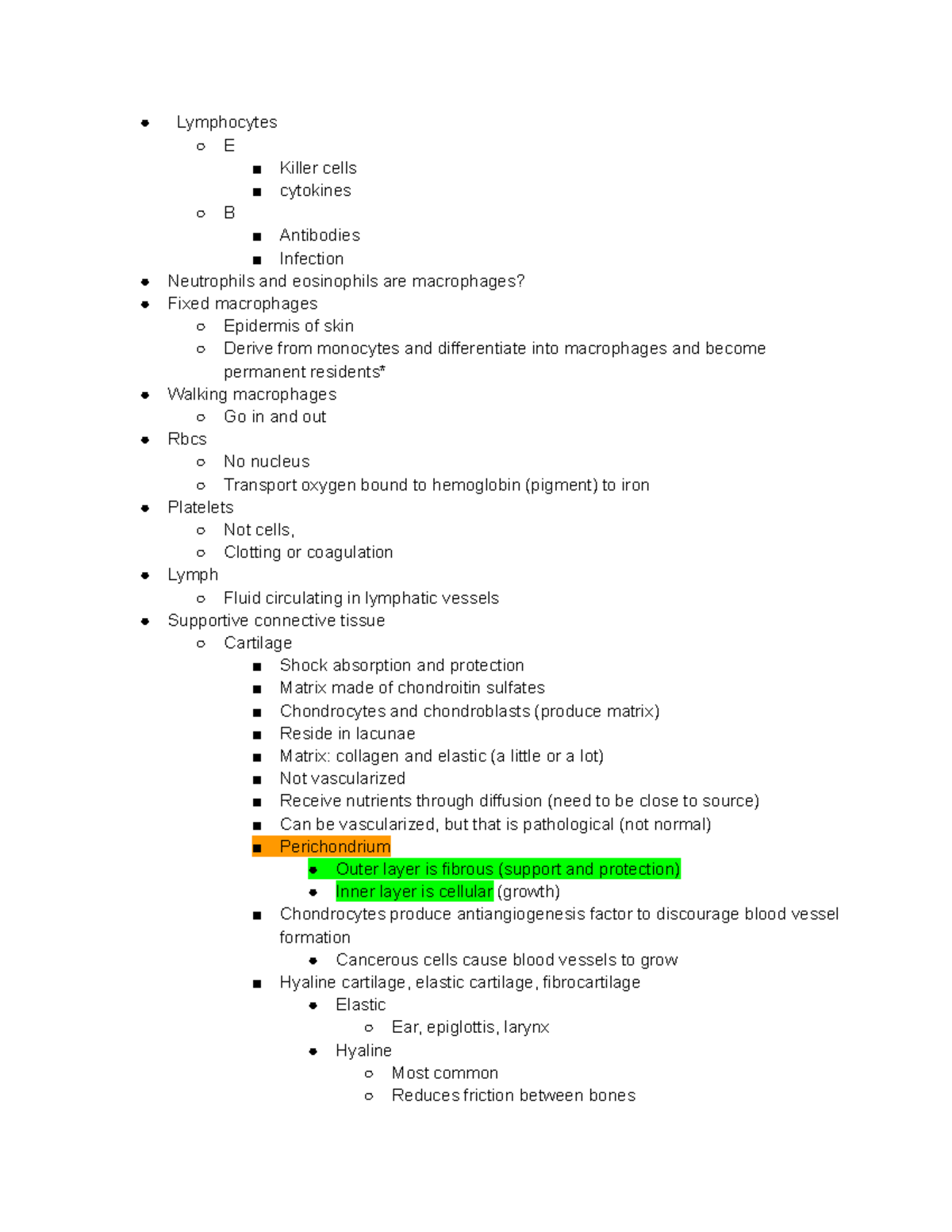 09-08-23 A&P - Notes - Lymphocytes E Killer cells cytokines B ...