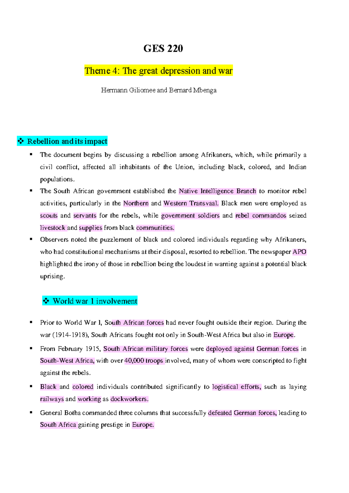 GES 220 Theme 4 240820 111230 - GES 220 Theme 4: The great depression ...