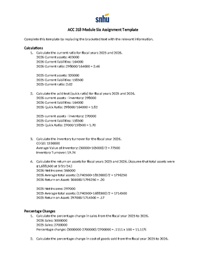 ACC 318 Project One - Assignment - ACC-318 Project One The balance ...