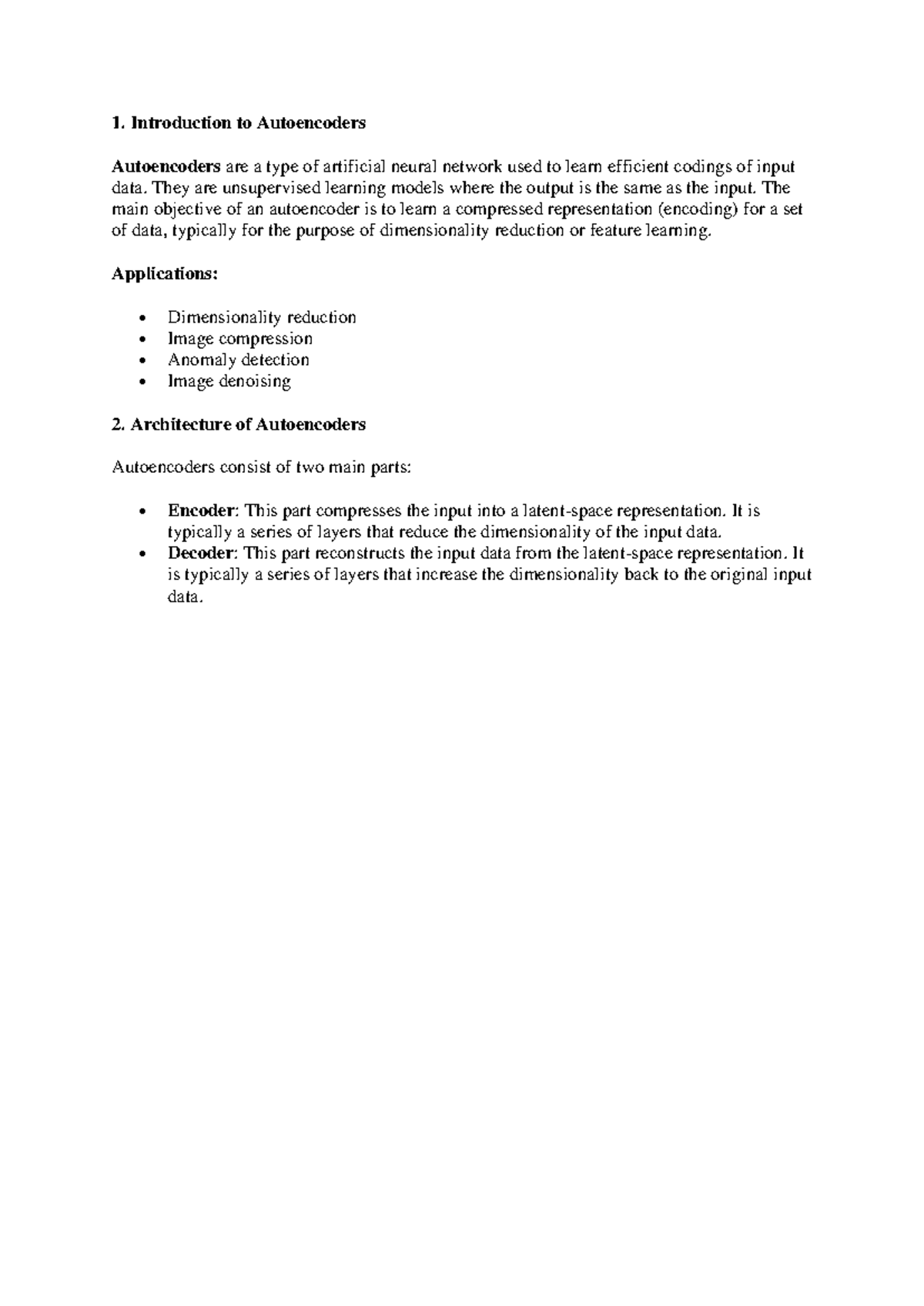Encoder Introduction To Autoencoders Autoencoders Are A Type Of Artificial Neural Network Used