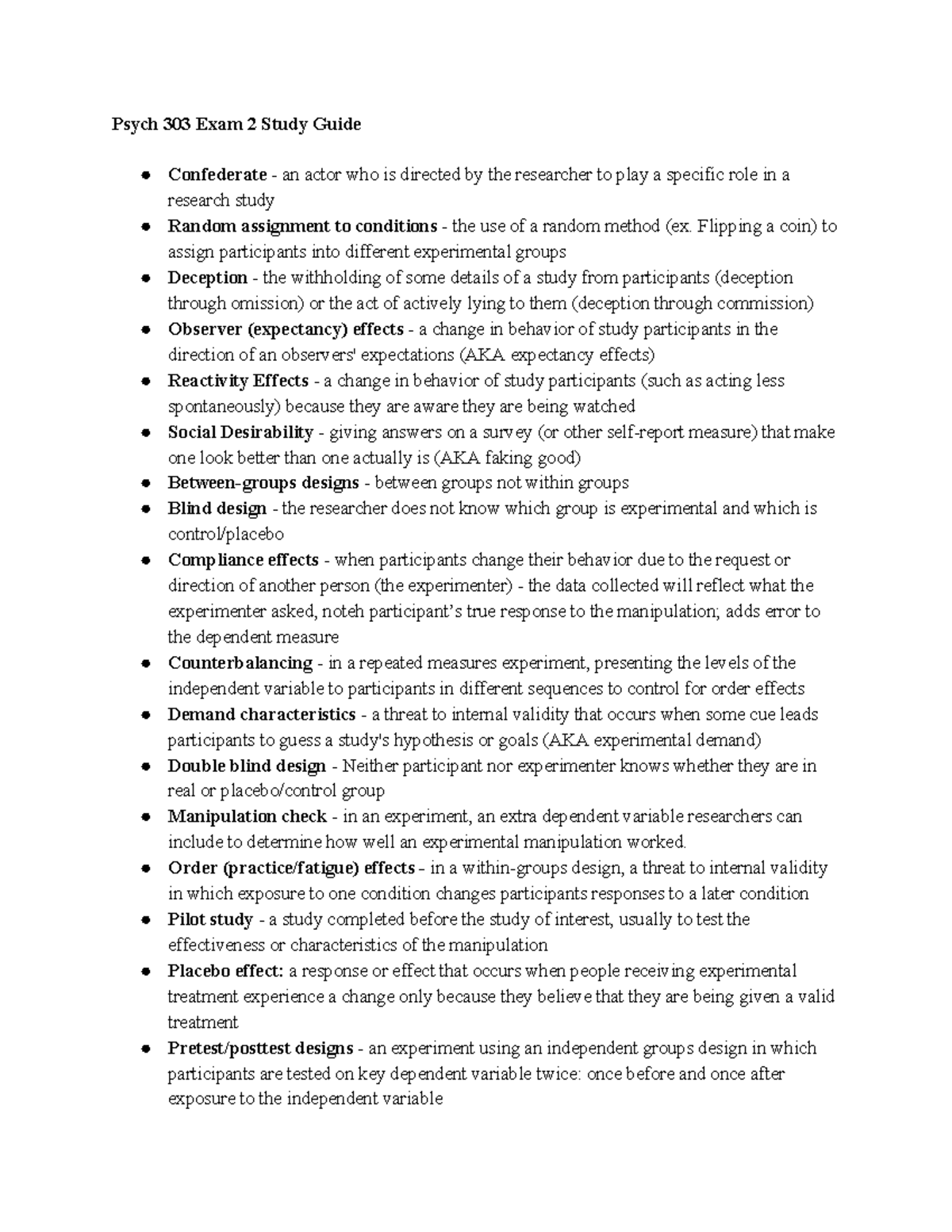 Psych 303 Exam 2 - Psych 303 Exam 2 Study Guide an actor who is ...