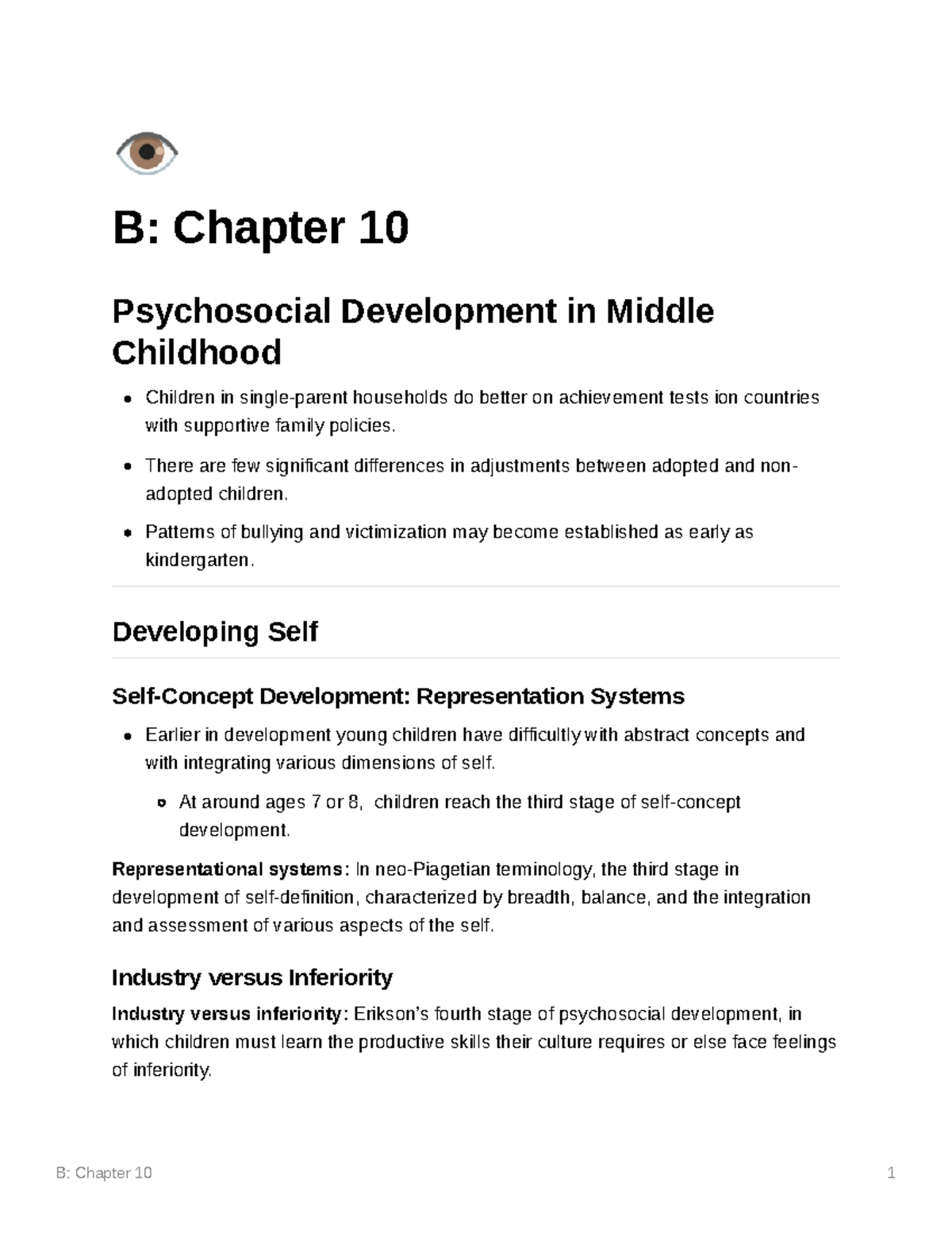 Chapter 10 of Developmental Psychology - / B: Chapter 10 Psychosocial ...