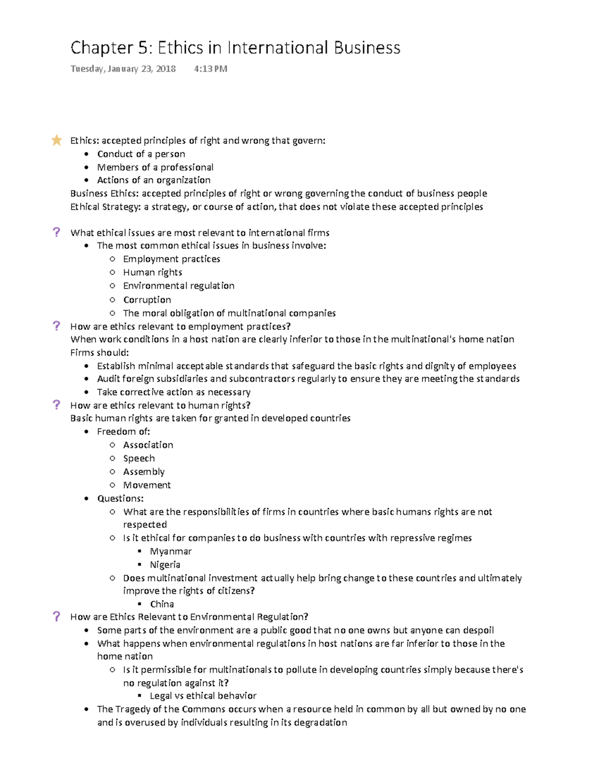 Chapter 5 Ethics in International Business - Warning: TT: undefined function: 32 - Studocu