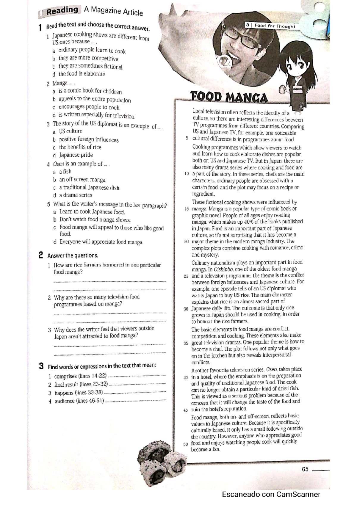 Reading magazine article unit 8 - Inglés I - Studocu