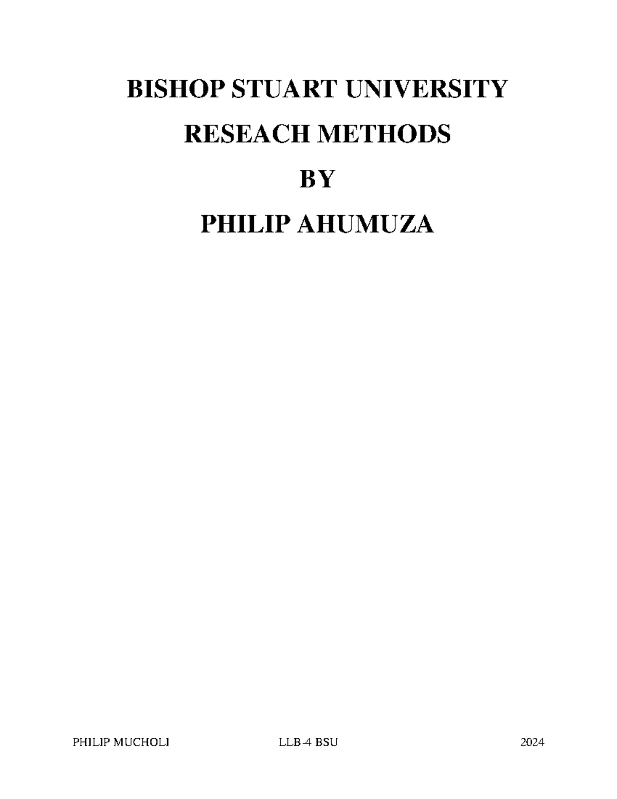 Research Summaries - Brief Lecture notes - BISHOP STUART UNIVERSITY ...