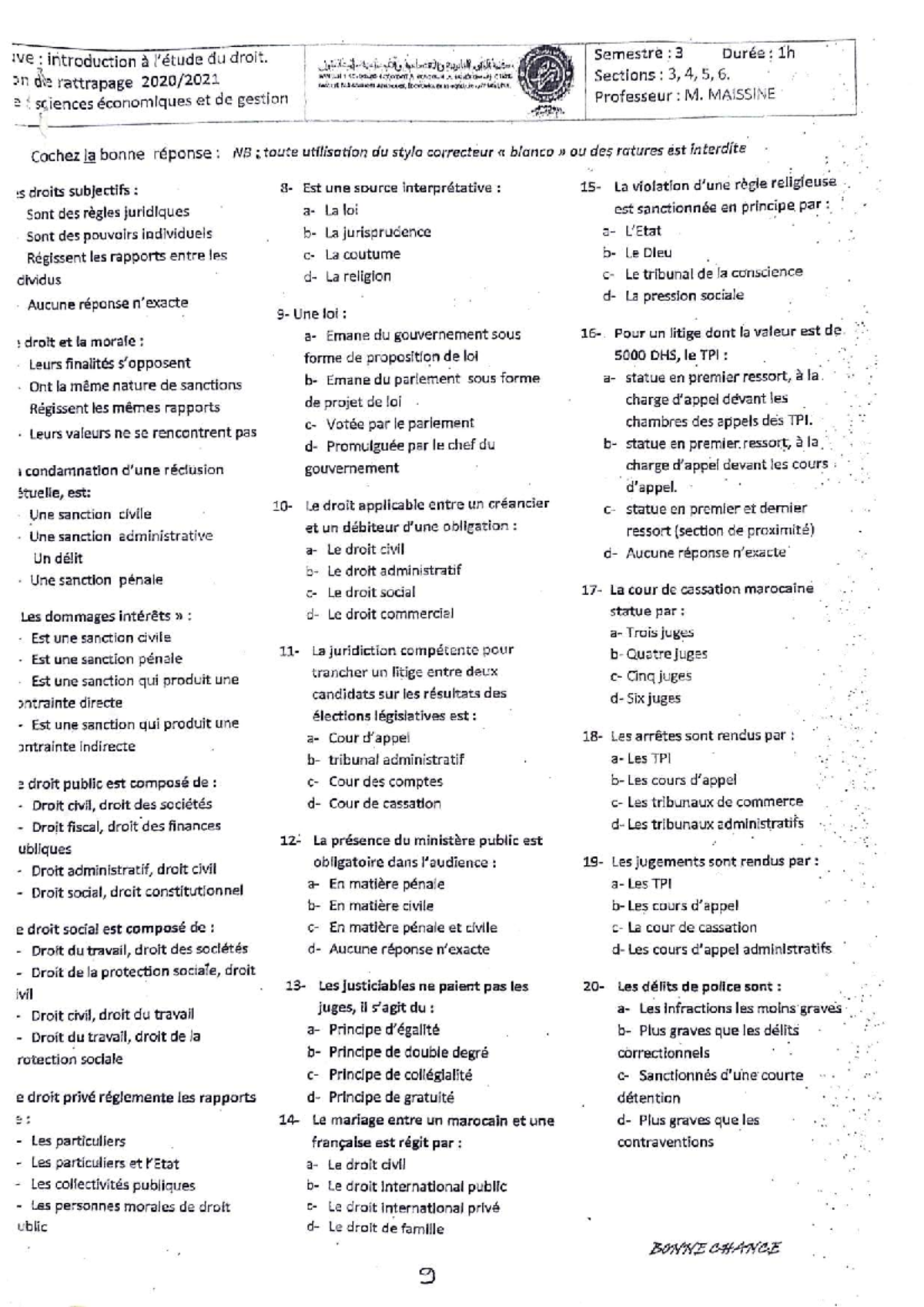 Examen Rattrapage - RATT - Economie & Gestion - Studocu