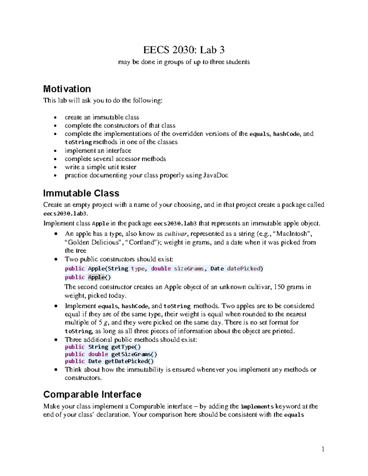 Lab3 W23 - This is a past lab - 1 EECS 2030: Lab 3 may be done in groups of up to three students ...