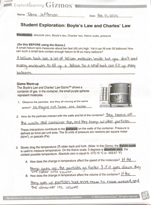 Boyles and charles Law answers - Studocu