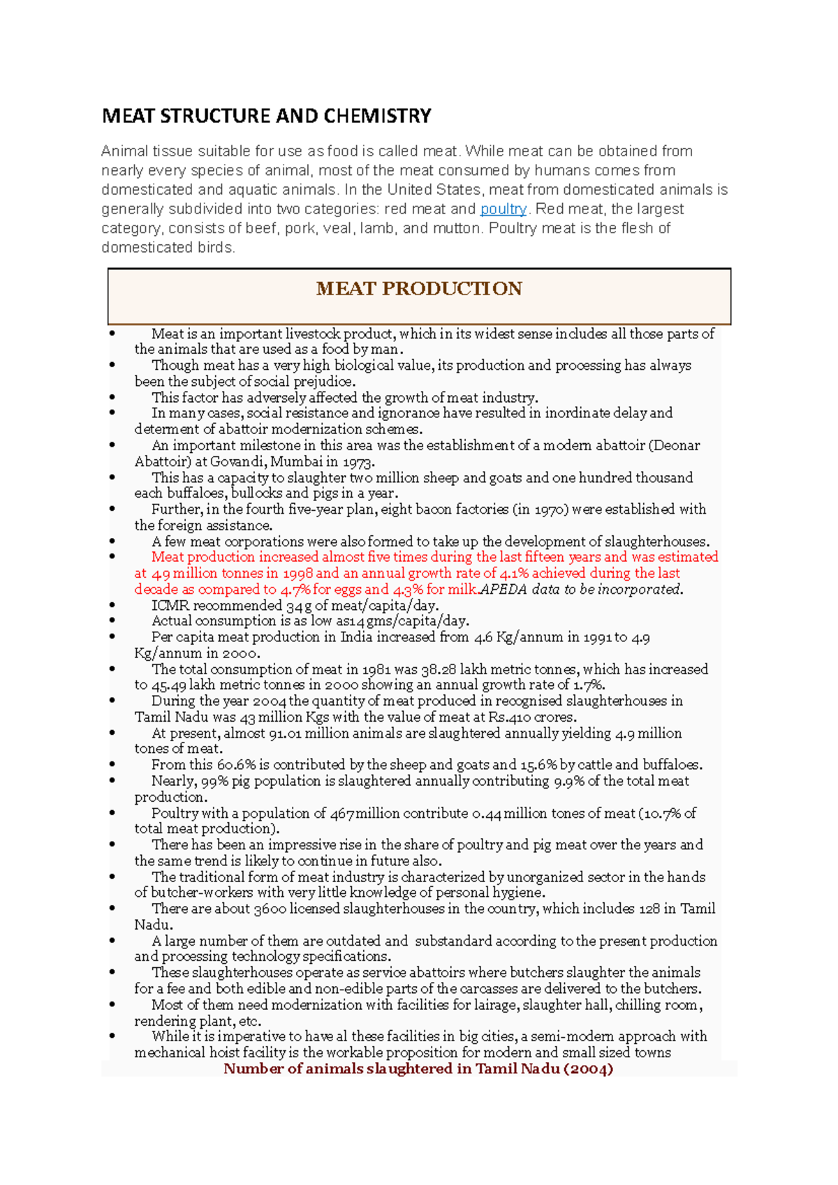 MEAT Structure, Nutrition AND Chemistry - MEAT STRUCTURE AND CHEMISTRY ...