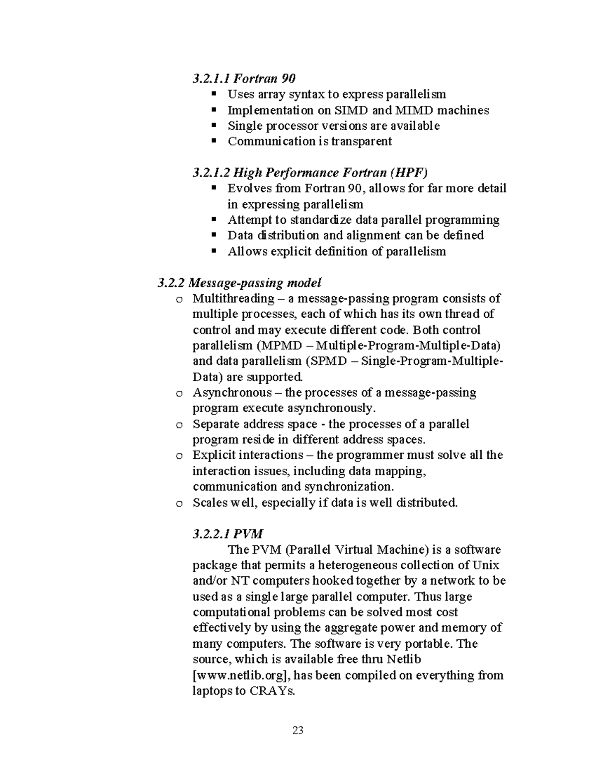 Parallel and distributed Computing 3 - 3.2.1 Fortran 90 Uses array ...