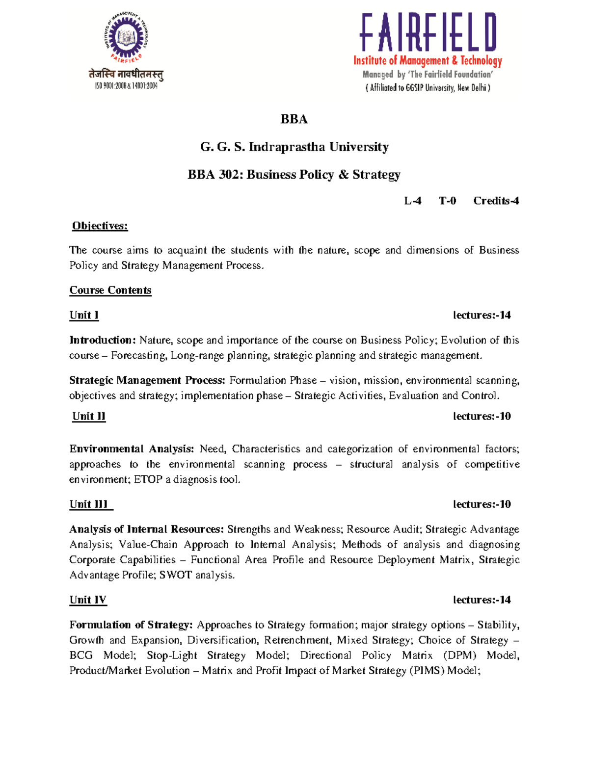 FULL Notes for gst bba - BBA G. G. S. Indraprastha University BBA 302 ...