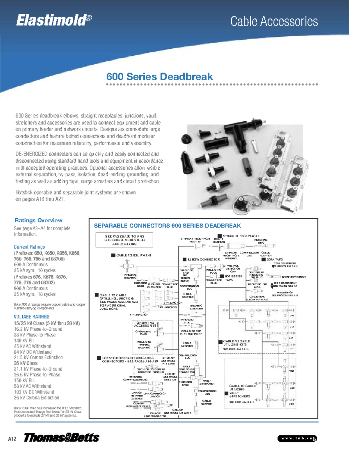 600-series-deadbreak - Elastimold Cable Accessories A12 w w w. t n b. c ...