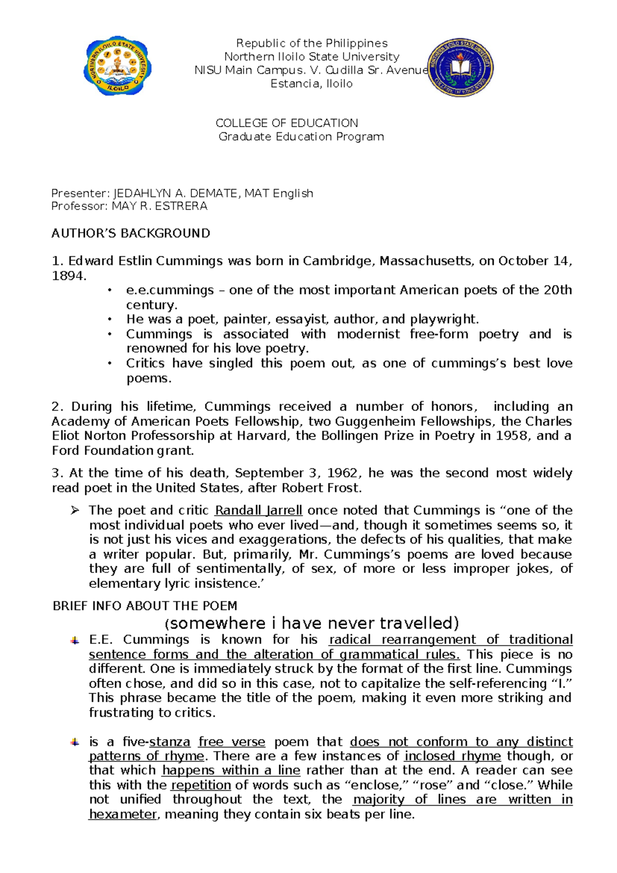 Handout 1 - Republic of the Philippines Northern Iloilo State ...