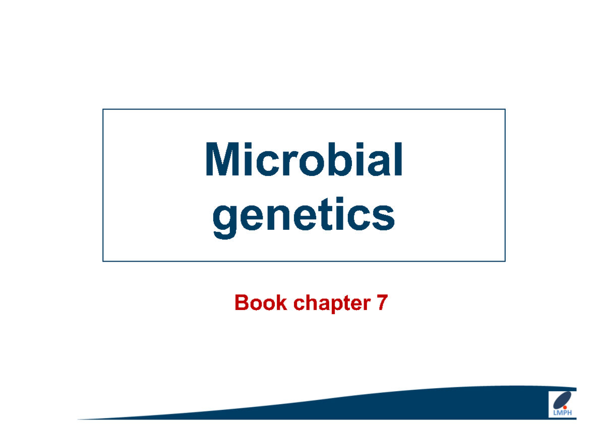Cursus Farmaceutische Microbiologie deel 2 - Microbial genetics Book ...