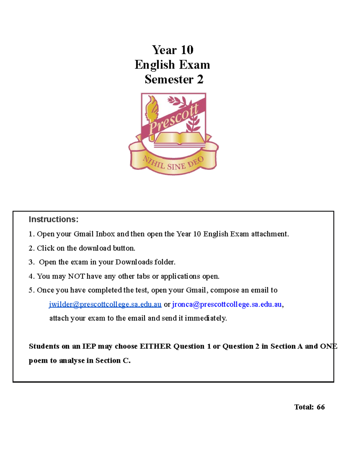 Year 10 Exam 2021 - notes from an exam - Year 10 English Exam Semester ...