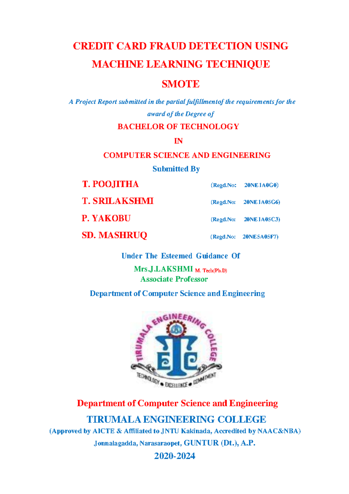 Pro doc2 (1)-1 - CREDIT CARD FRAUD DETECTION USING MACHINE LEARNING ...