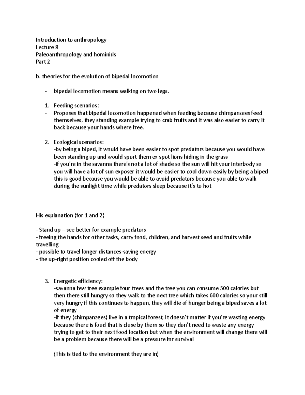 Anthroppology note - Introduction to anthropology Lecture 8 ...