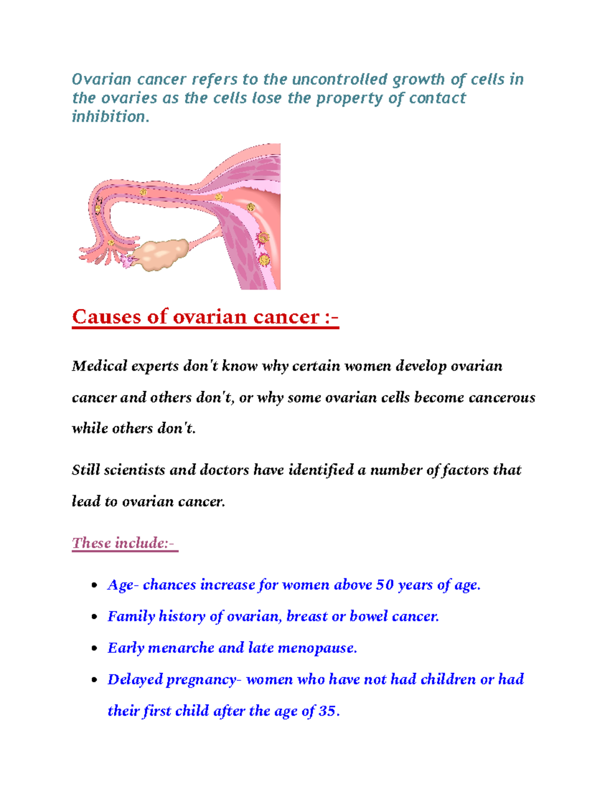 Causes Of Ovarian Cancer Ovarian Cancer Refers To The Uncontrolled causes-of-ovarian-cancer-ovarian-cancer-refers-to-the-uncontrolled