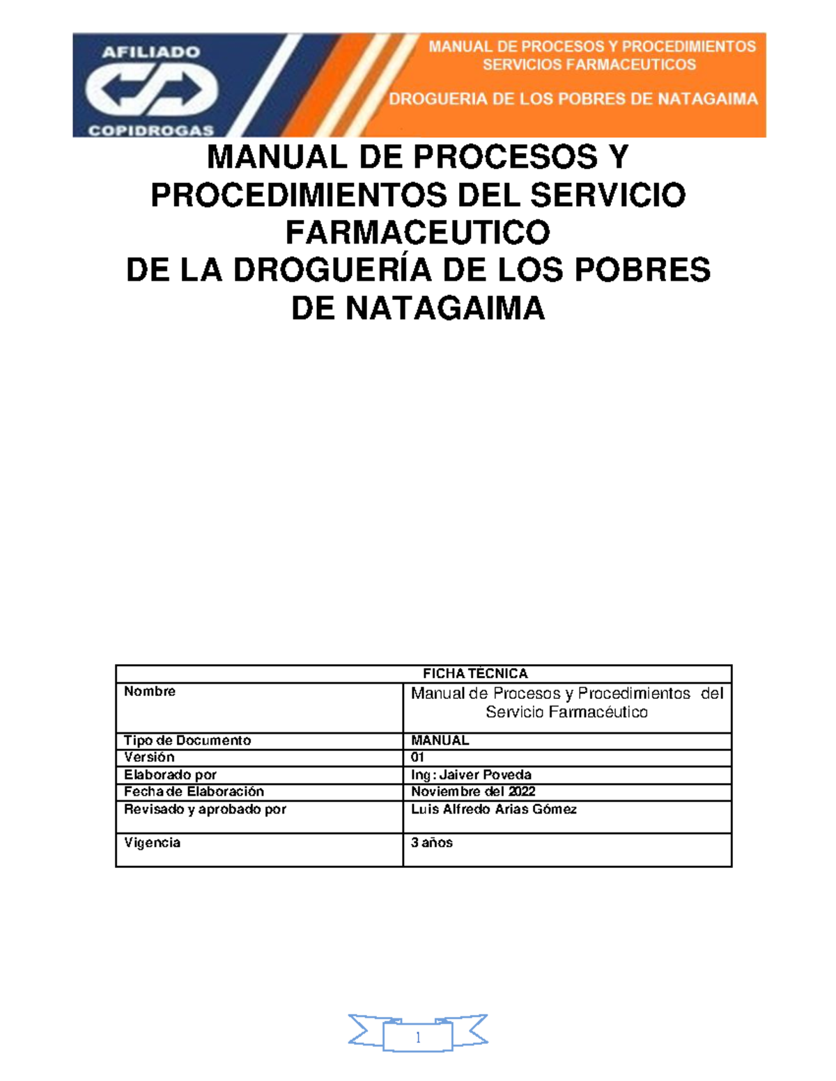 Manualfinalprocesosdrogueria Delospobres - MANUAL DE PROCESOS Y ...