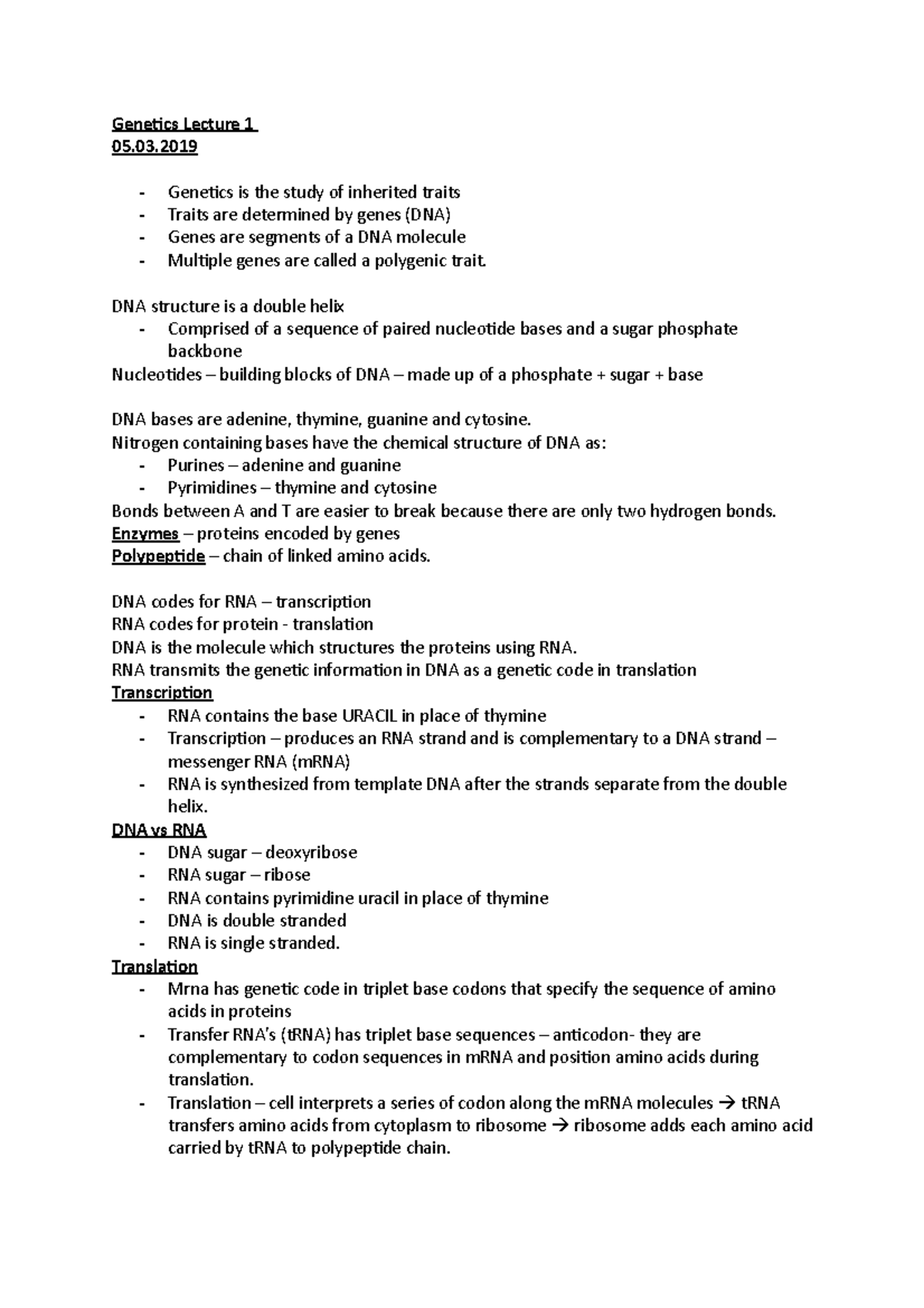 Genetics Lecture 1 - 03 - Genetics is the study of inherited traits ...