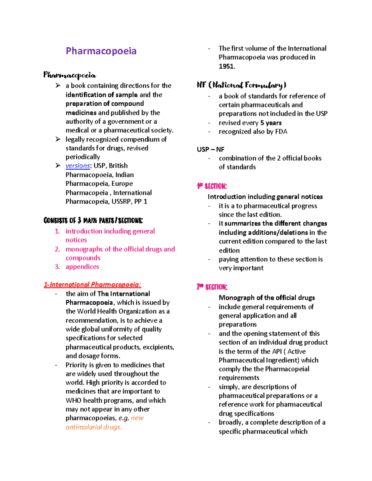 Pharmacopoeia - .... - Pharmacopoeia Pharmacopoeia a book containing ...