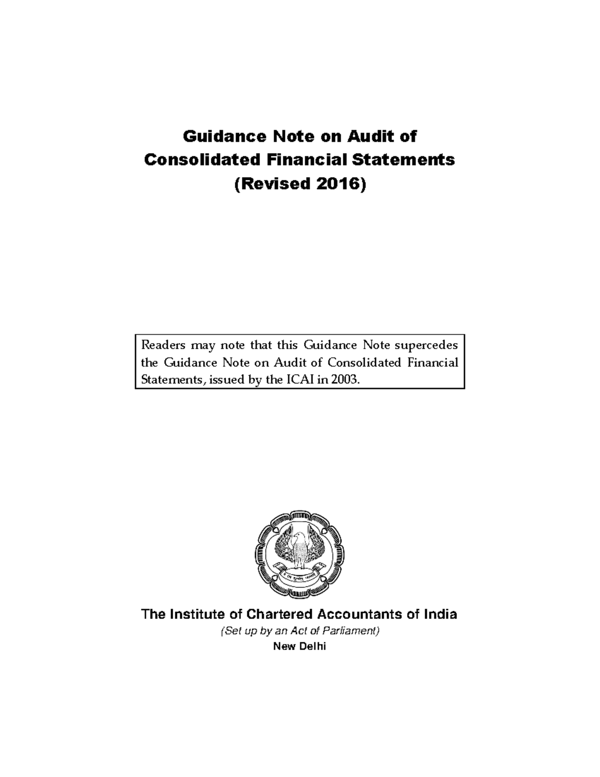 Guidance Note On Audit Of CFS Revised 2016 Guidance Note On Audit guidance-note-on-audit-of-cfs-revised-2016-guidance-note-on-audit