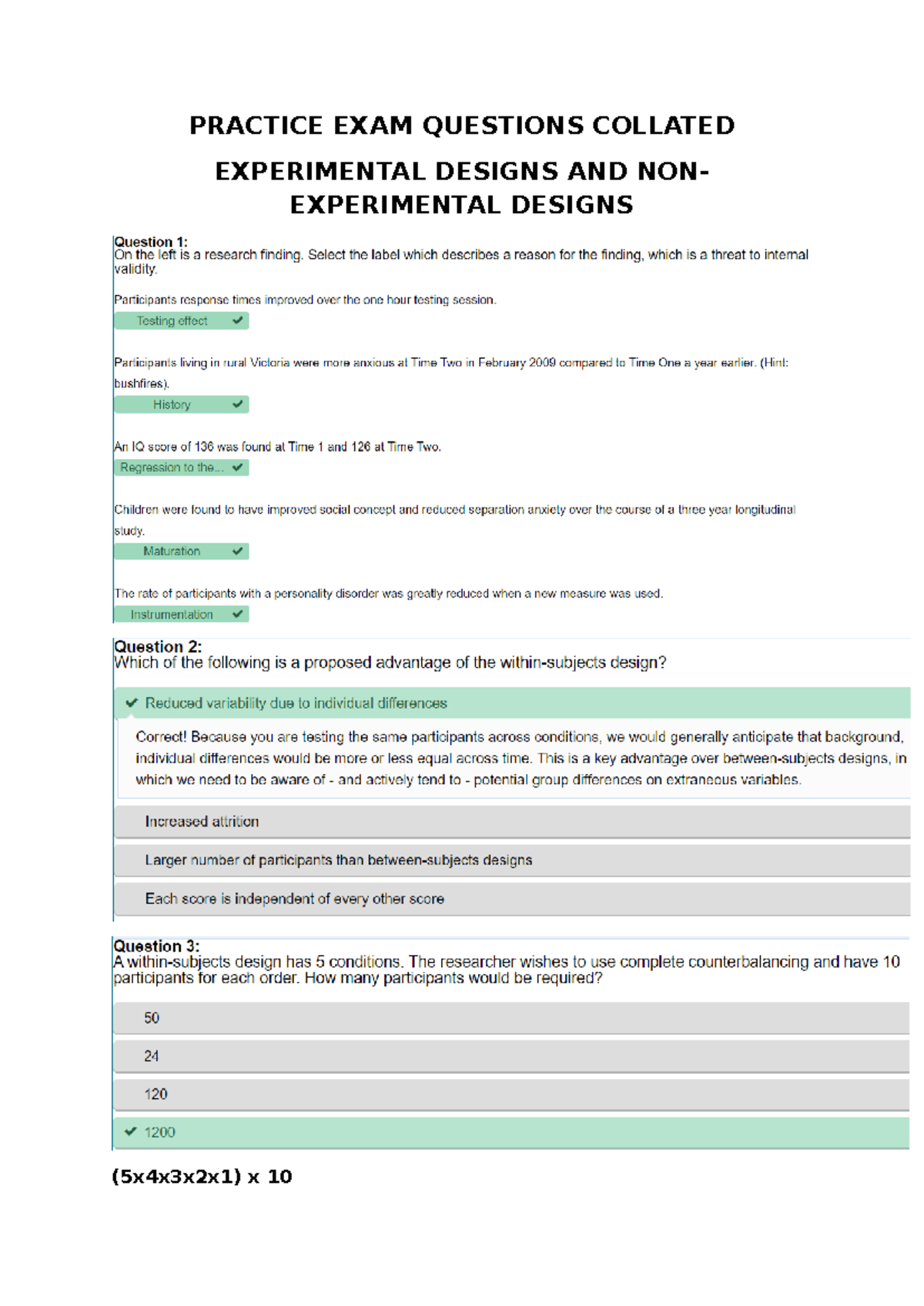 Practice Exam Answers and Explanations - PRACTICE EXAM QUESTIONS ...