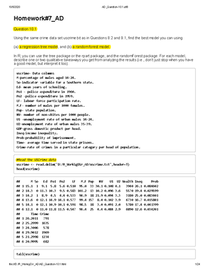 ISYE 6501 HW6 - Homework 6 - received 100/100 - ISYE 6501 - HW 20 Feb ...