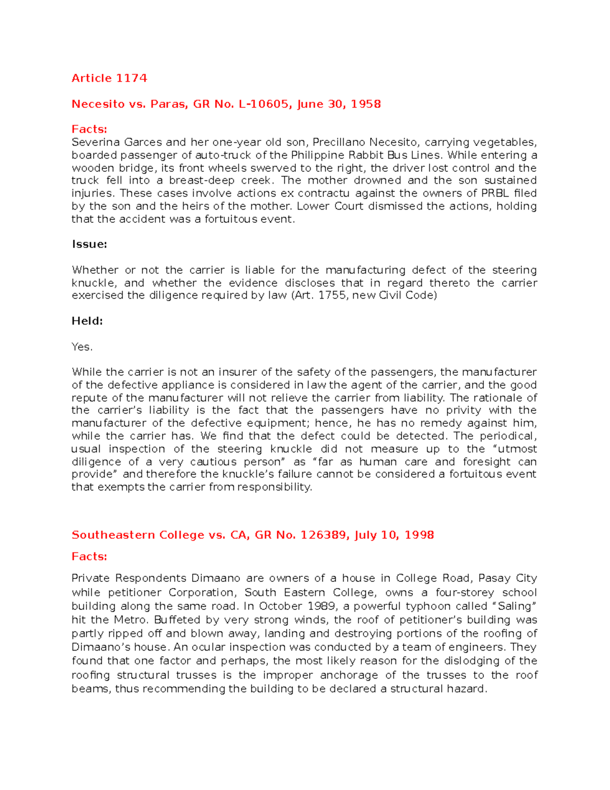 02-16-2023 Cases - Article 1174 Necesito vs. Paras, GR No. L-10605 ...