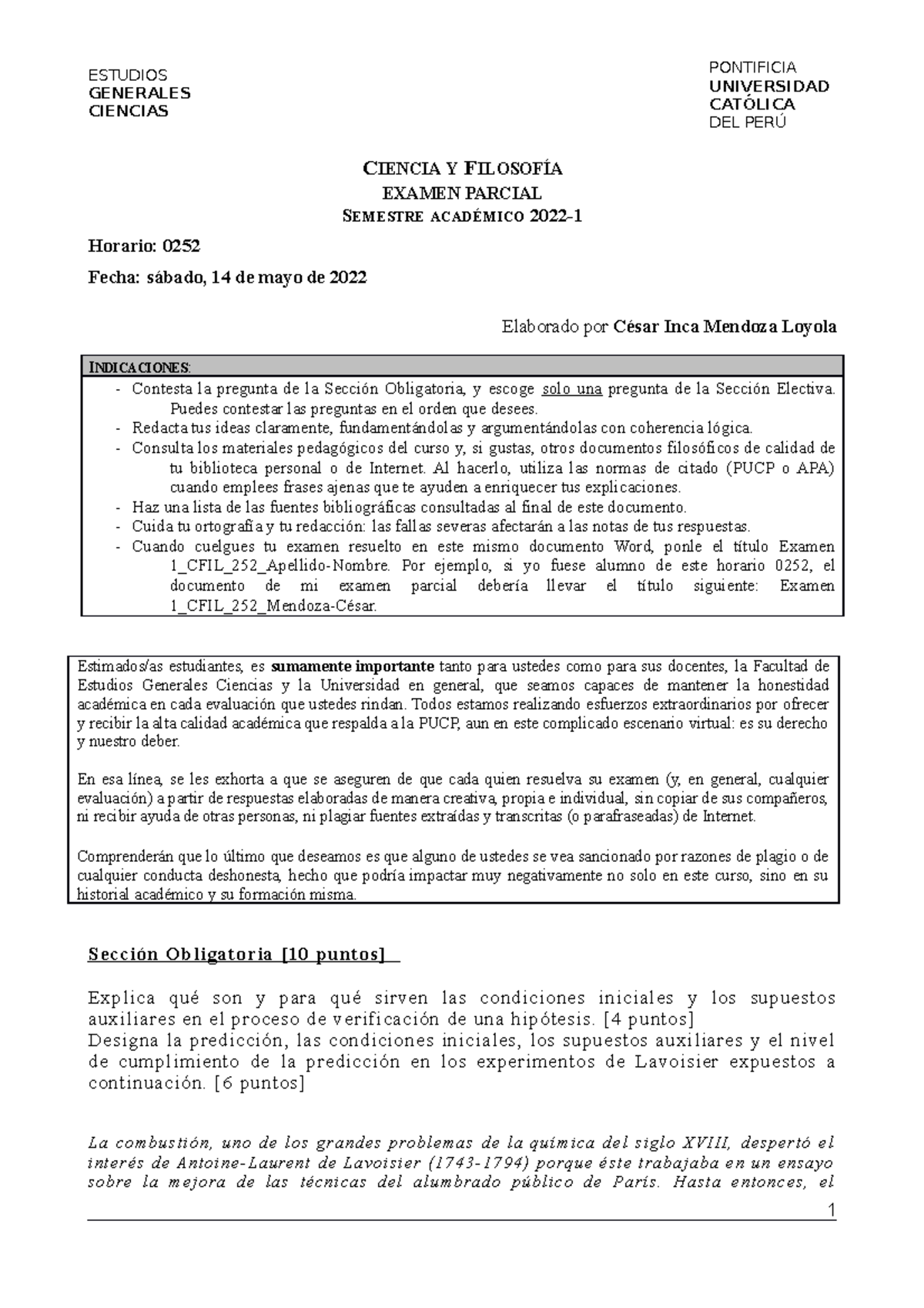 Examen 1 CFIL 252 Suzuki-Andrés - ESTUDIOS GENERALES CIENCIAS CIENCIA Y ...