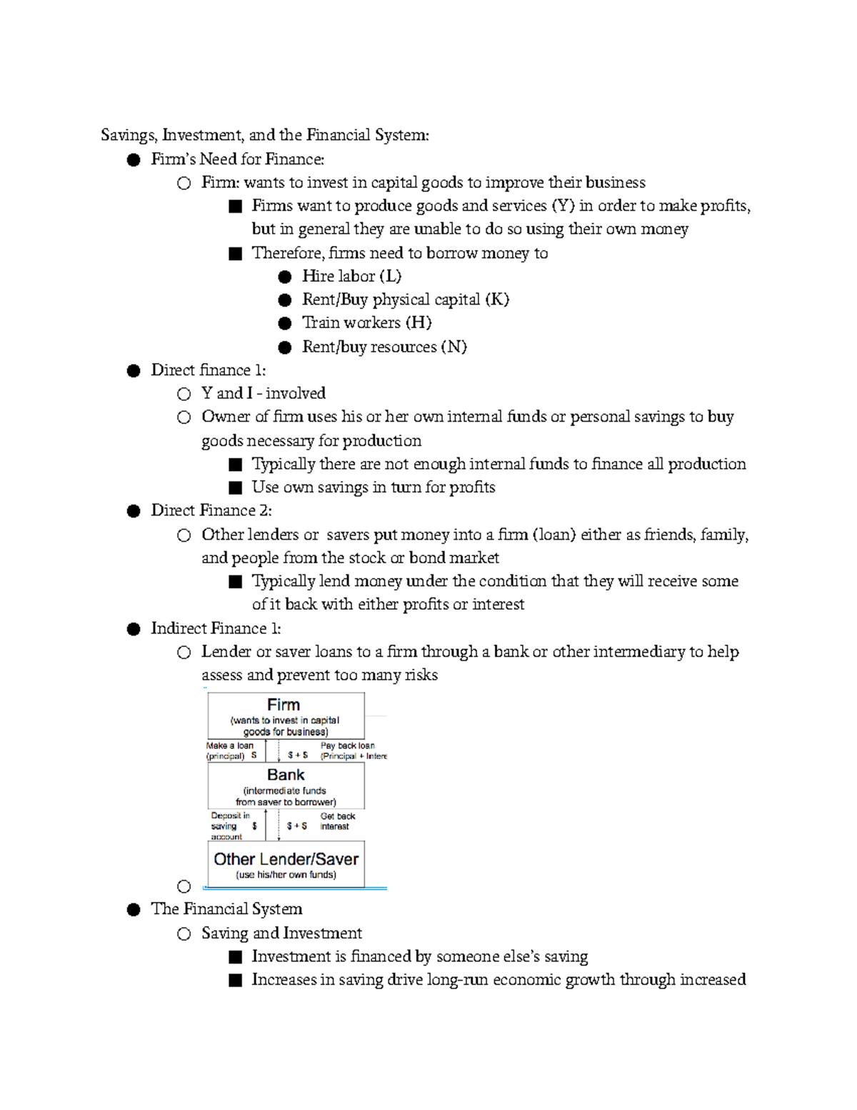 Ch 13 Notes - Savings, Investment, and the Financial System: Firm’s ...