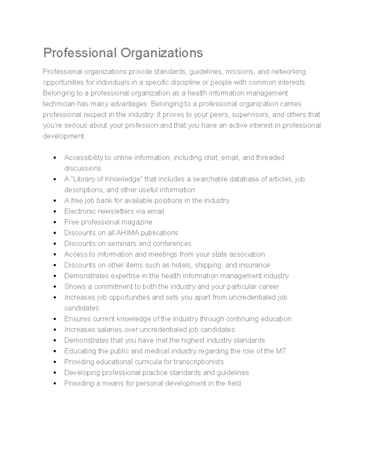 Professional Organizations - Professional Organizations Professional ...