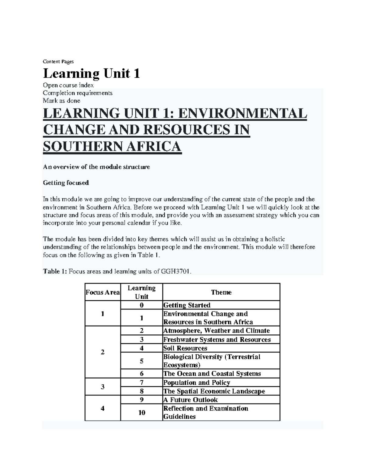 GGH3701 Notes LU - Learning Unit - Content Pages Learning Unit 1 Open ...