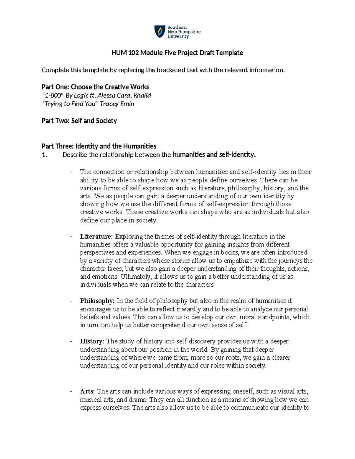 HUM 102 Module Five Project Draft Template-Done 1 2 - HUM 102 Module Five Project Draft Template ...