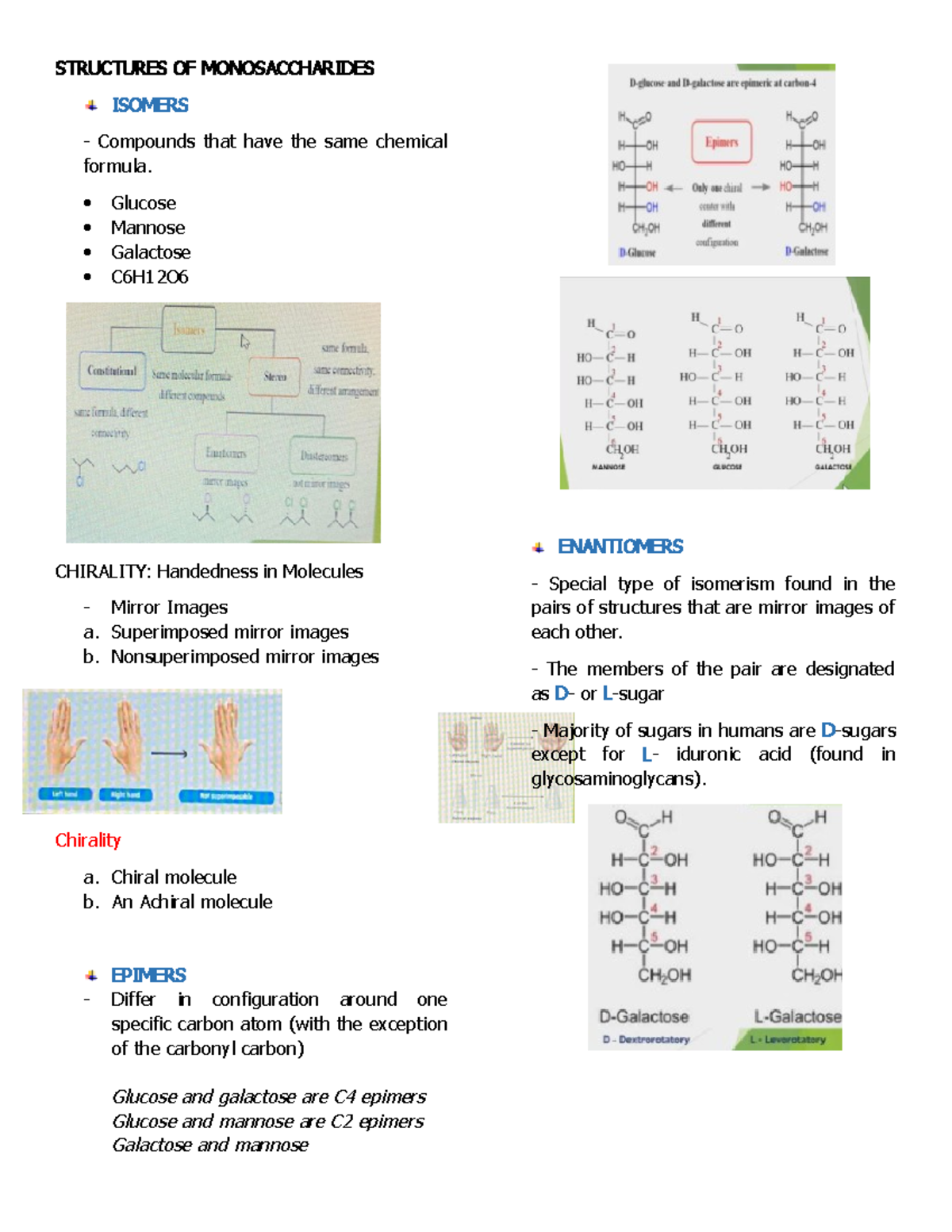 Biochemistry Carbohydrates PART 2 Reviewer - STRUCTURES OF ...