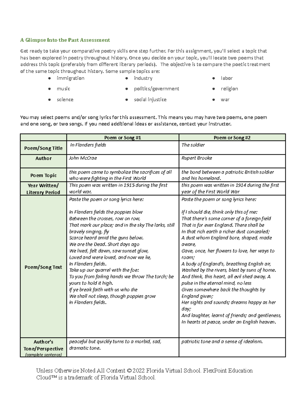 Copy of 5.03 Assessment - A Glimpse Into the Past Assessment Get ready ...