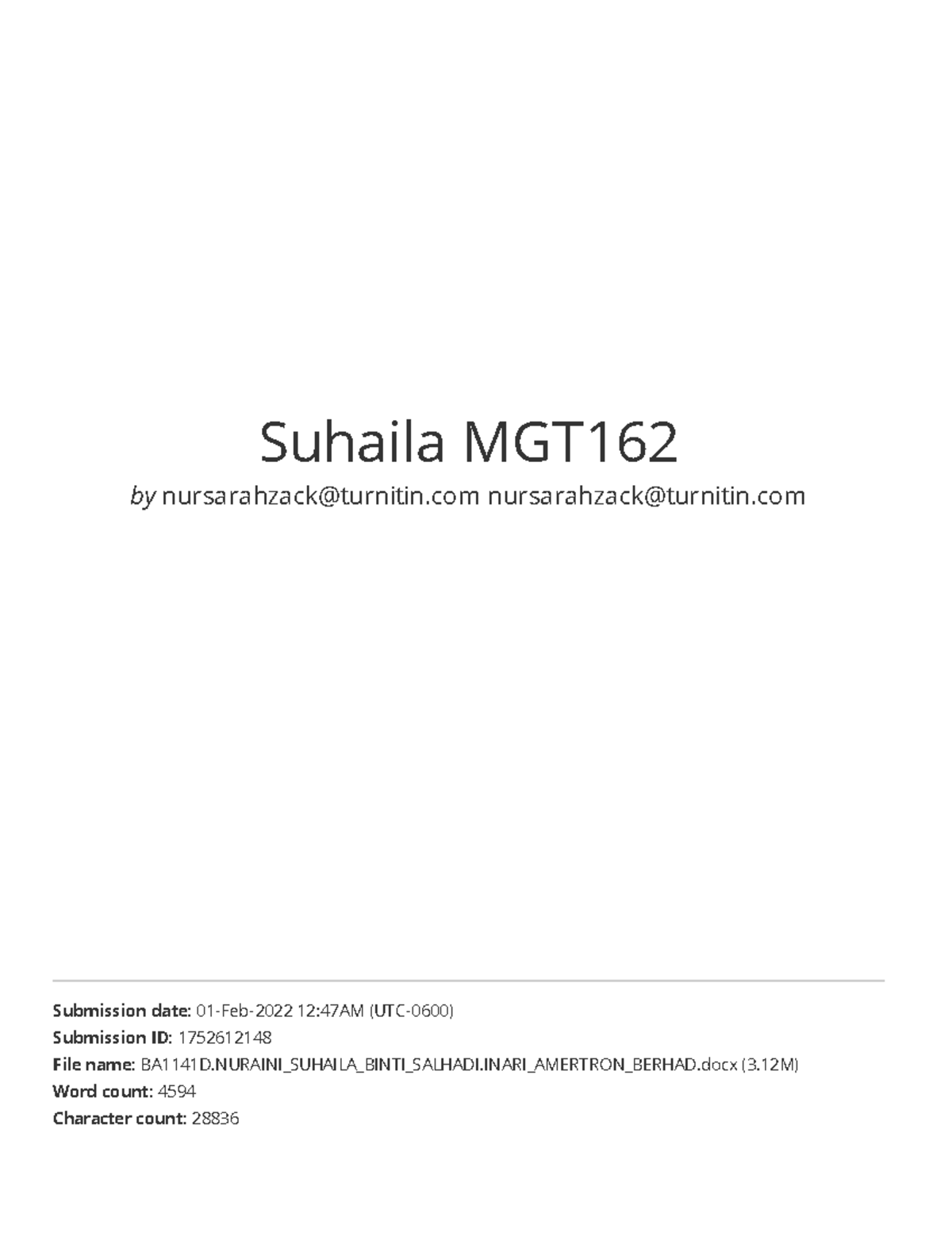 MGT162 assignment - Suhaila MGT by nursarahzack@turnitin nursarahzack ...