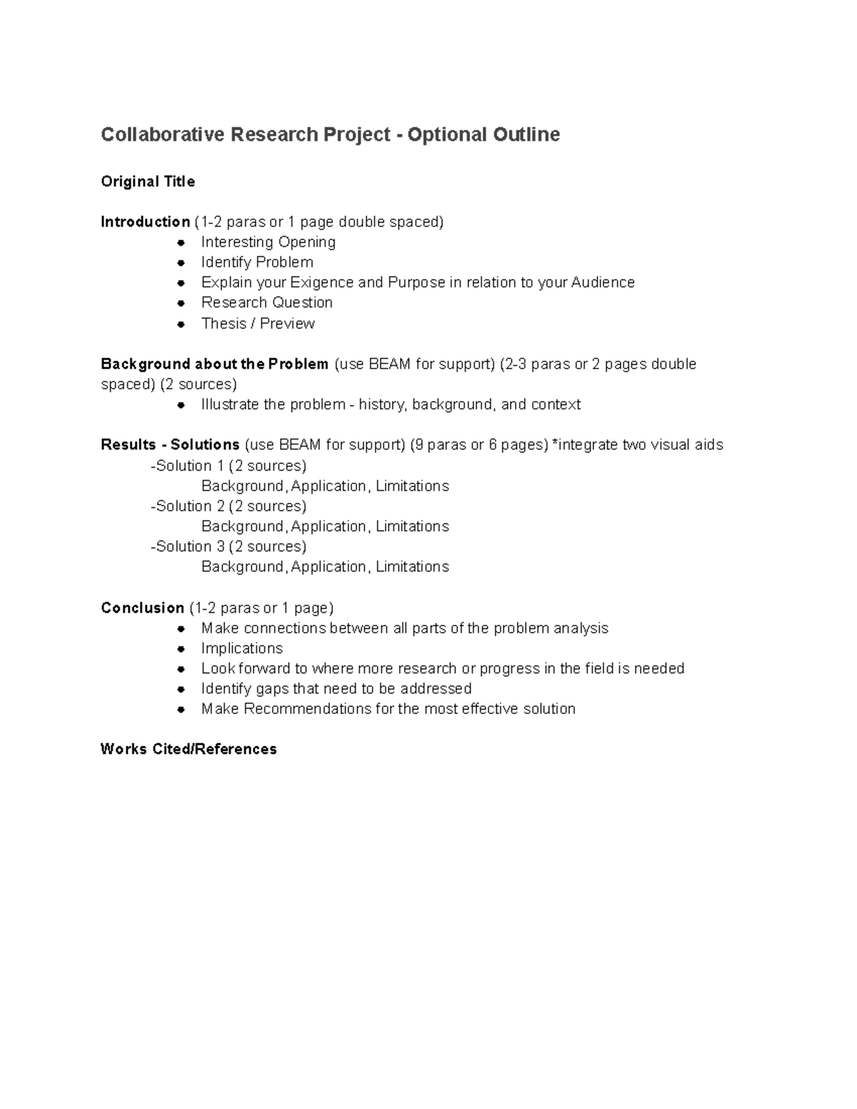Collaborative Research Project Outline - Collaborative Research Project ...