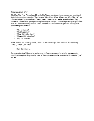 Tips for Writing Leads - Good leads answer as many of these questions ...