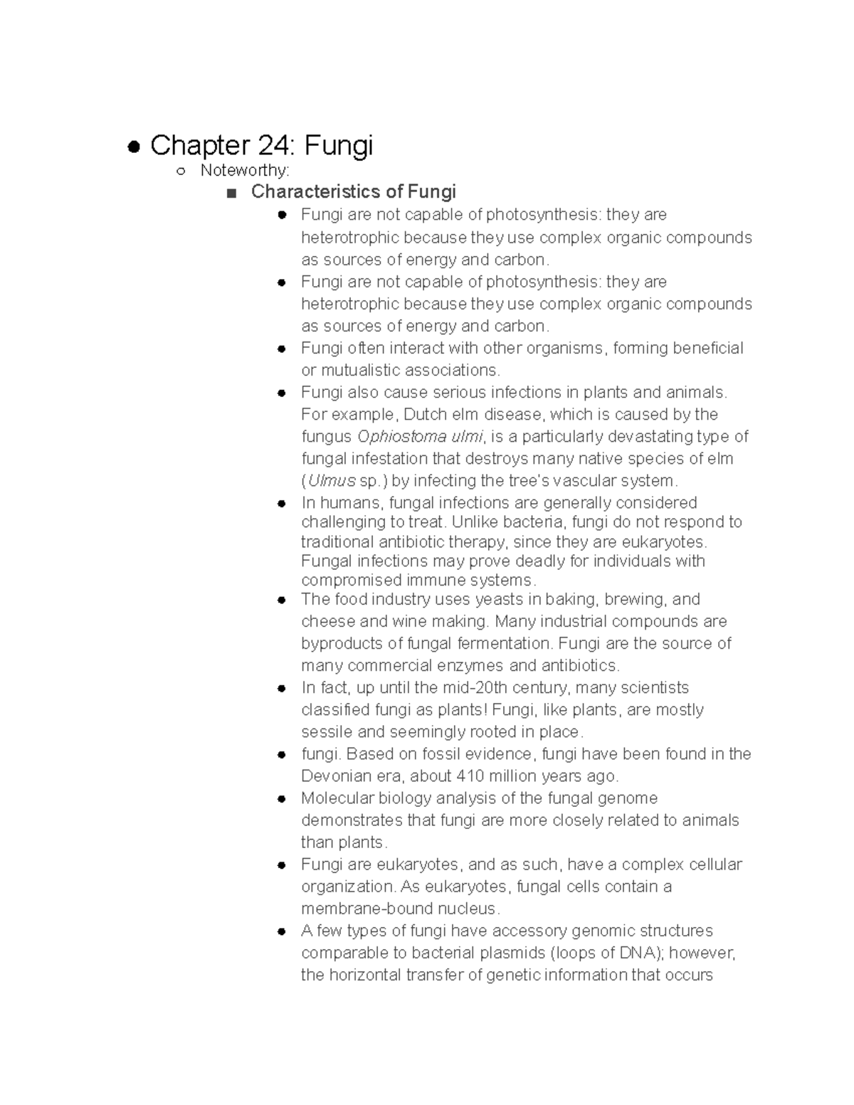 Chapter 24 Fungi - reading in book notes, vocab, and lecture notes ...