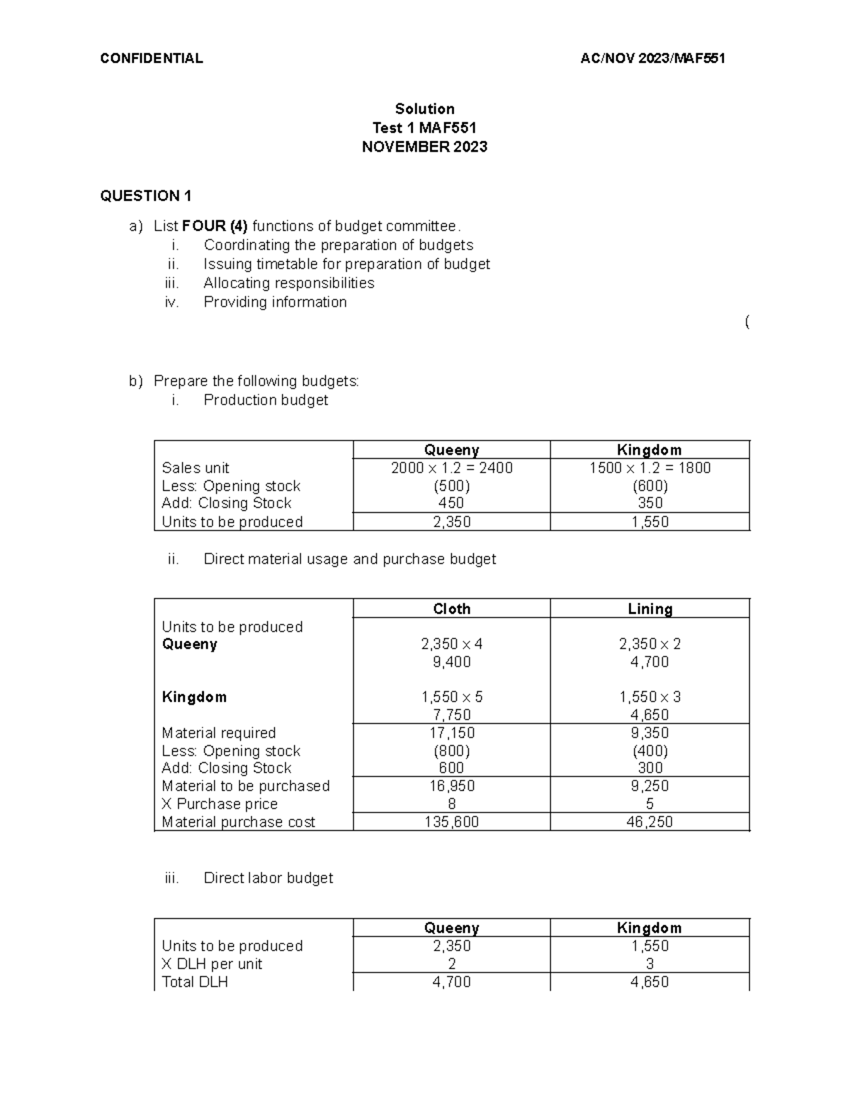 Test 1 - SS MAF551 Nov2023 (1) - Students - Solution Test 1 MAF ...