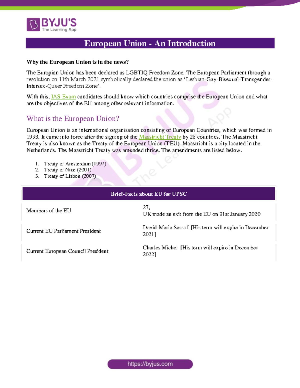 European Union /notes - European Union - An Introduction Why the ...