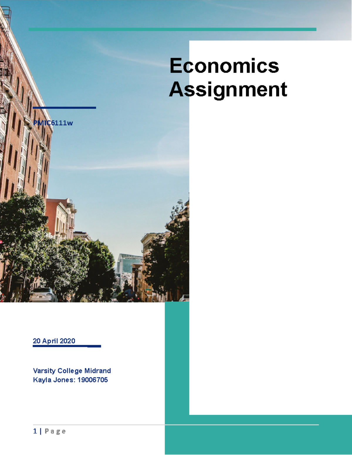 ECO assignment 1 2020 - slides on economics for leaning purposes from ...