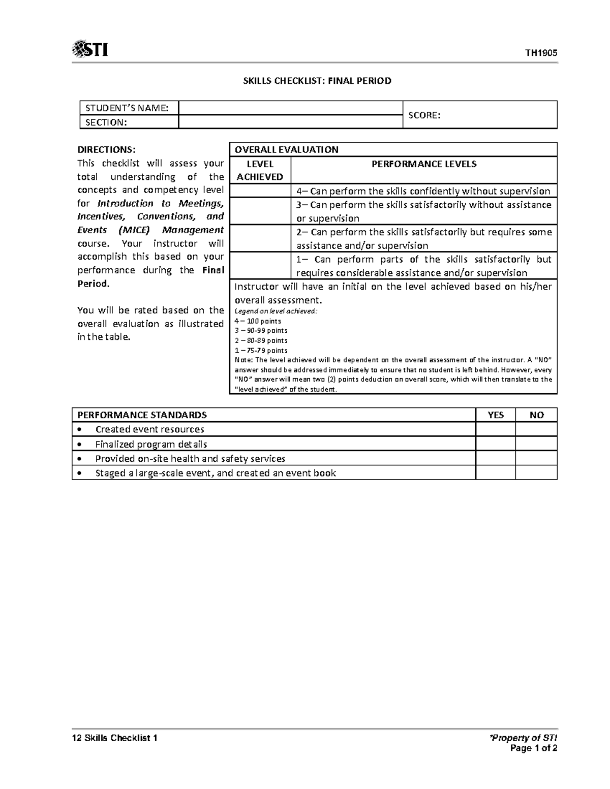 12 Skills Checklist 15 - ahda ahdyafgua lfmldkfpe wpowj wu iwj fwj h ...
