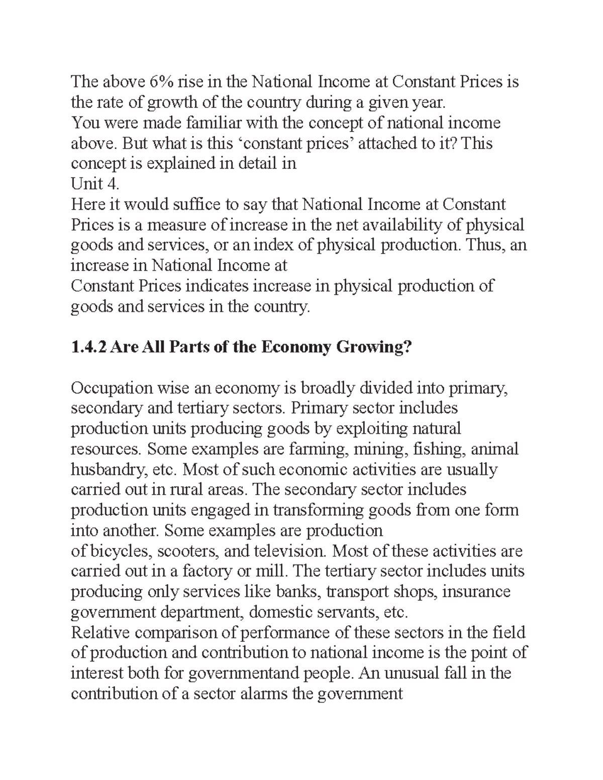 National Income AND THE Economy - The above 6% rise in the National ...