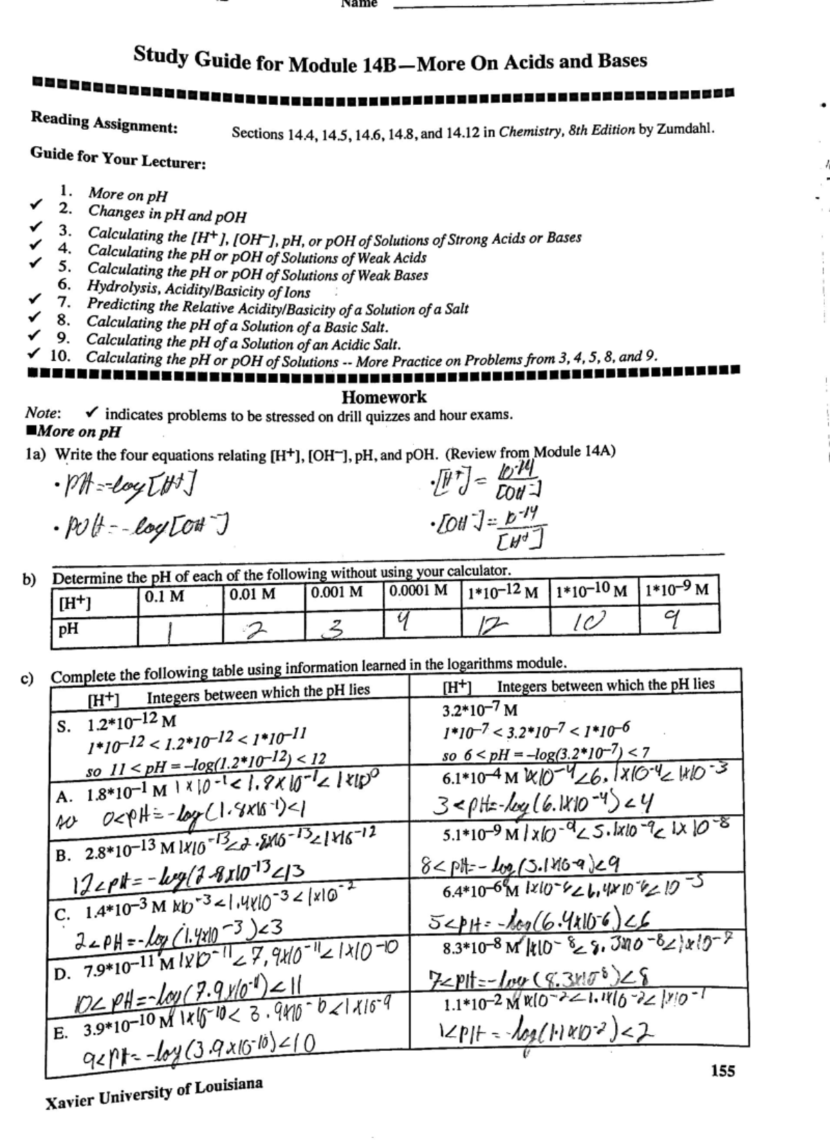 Module 15 workbook pages - CHEM 1020 - Studocu