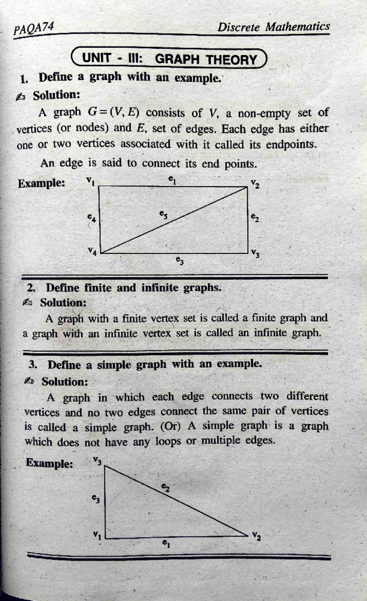 DM Unit-3 Part-A Q&A - DM Unit-3 Part-A Q&A - Graph Theory and ...